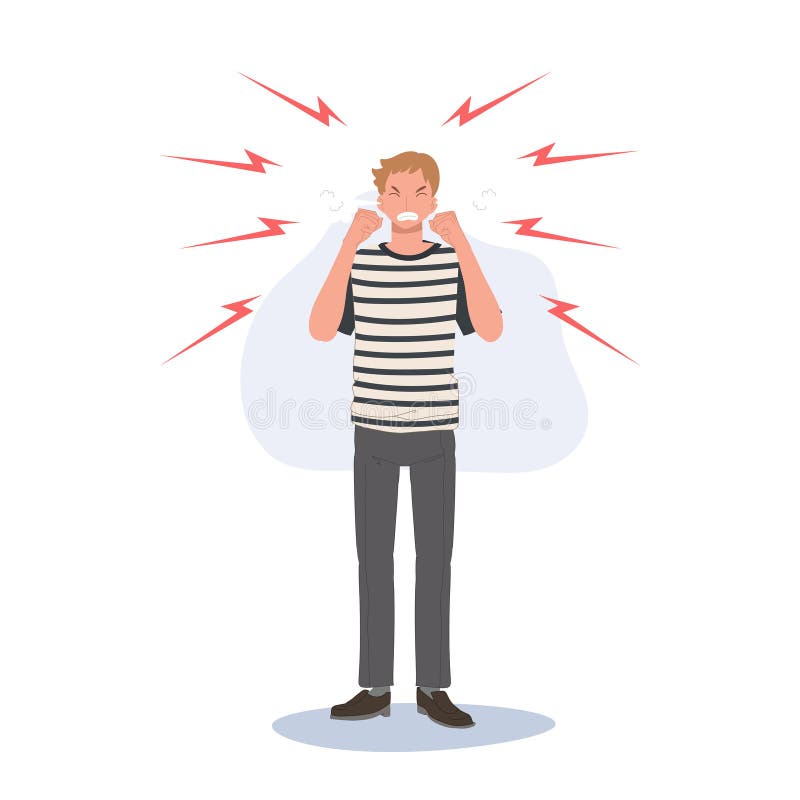 Aggressive Anger. Furious Very Angry Person Stock Vector - Illustration ...