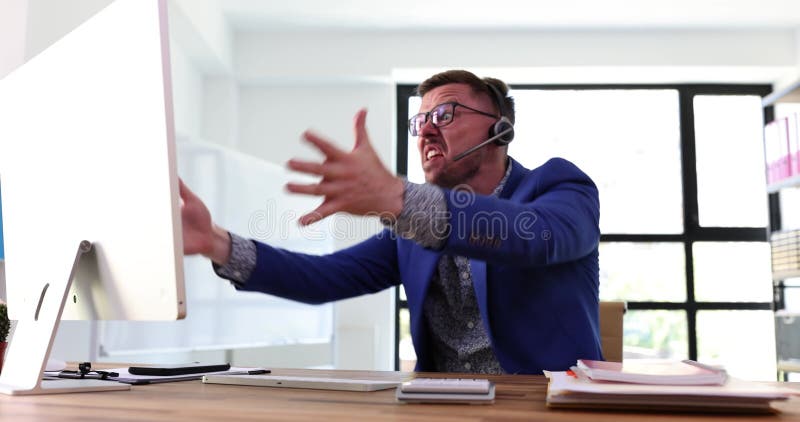 Angry Aggressive Boss Yells at Employee in Office at Workplace Stock ...