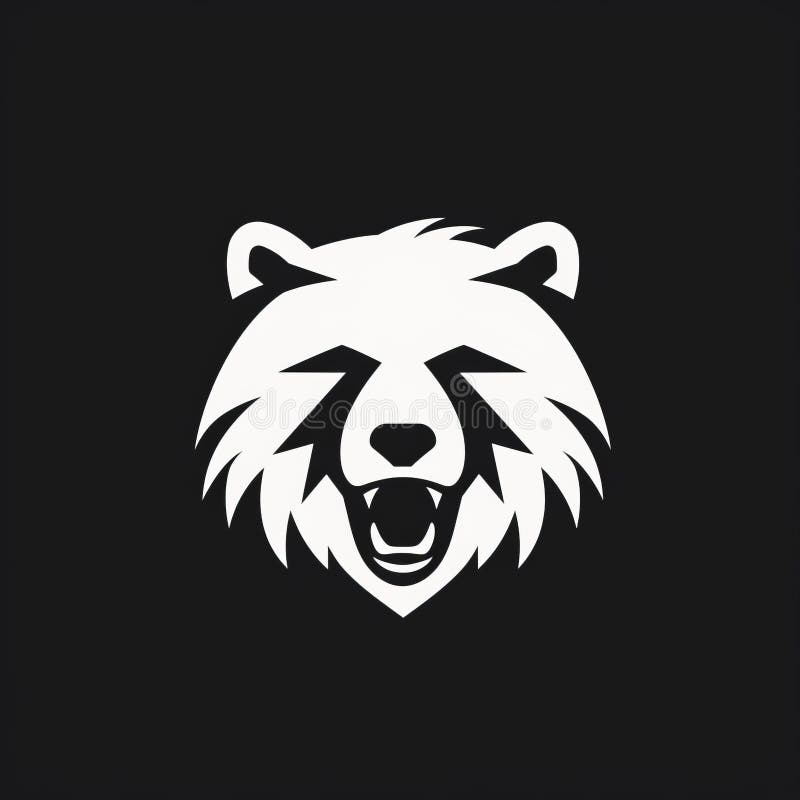 Aggressive Bear Logo: Modern, Stylized, Black and White Vector Design ...