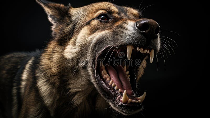 Aggressive biting dog stock illustration. Illustration of protection ...