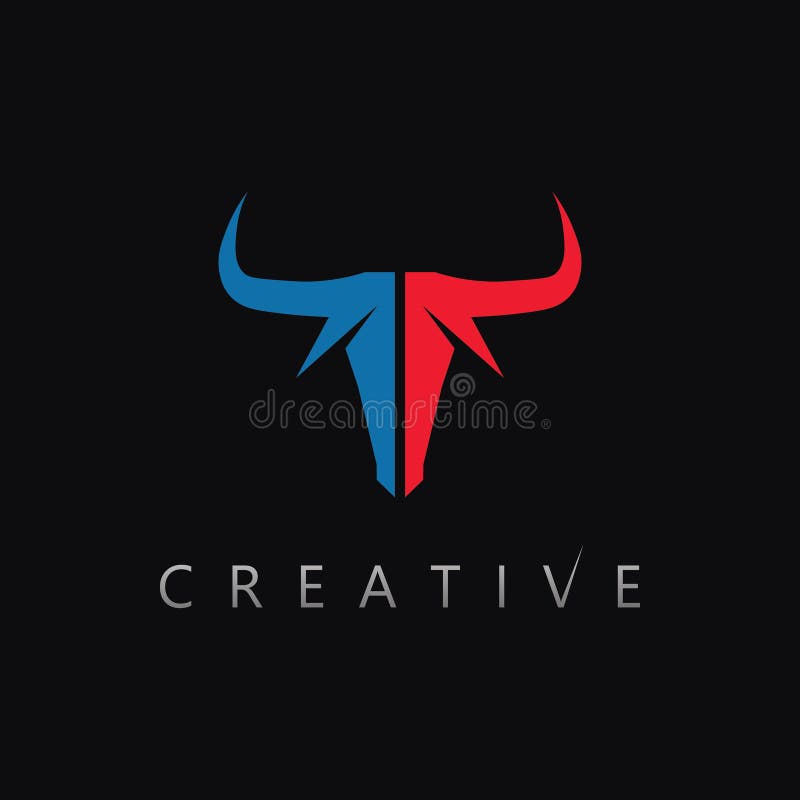 Aggressive Bull Head Logo Vector Design Template for Competitive Sport ...