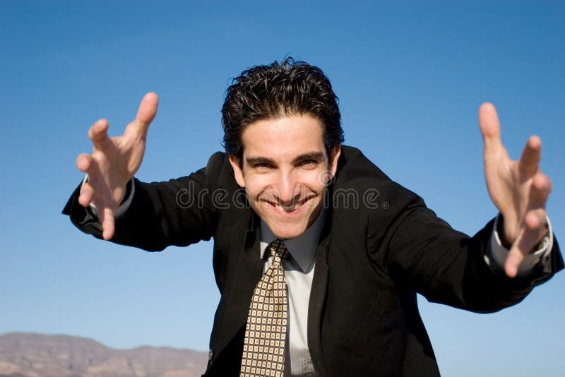 Aggressive businessman stock photo. Image of smile, desert - 3809768