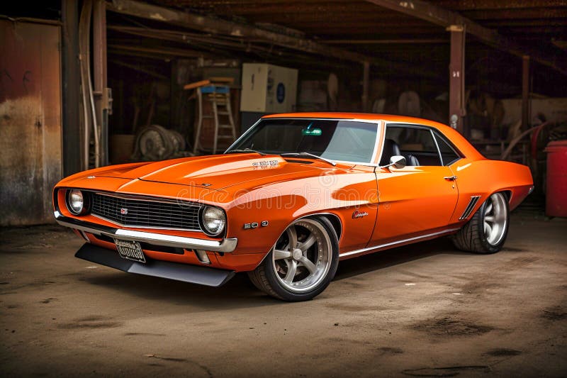 Aggressive 1969 Camaro in the License Plate RUTHLE, Generative AI Stock ...