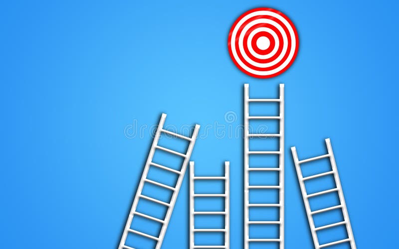 Aggressive Competition Ladder and Business Target Concept. Powerful ...
