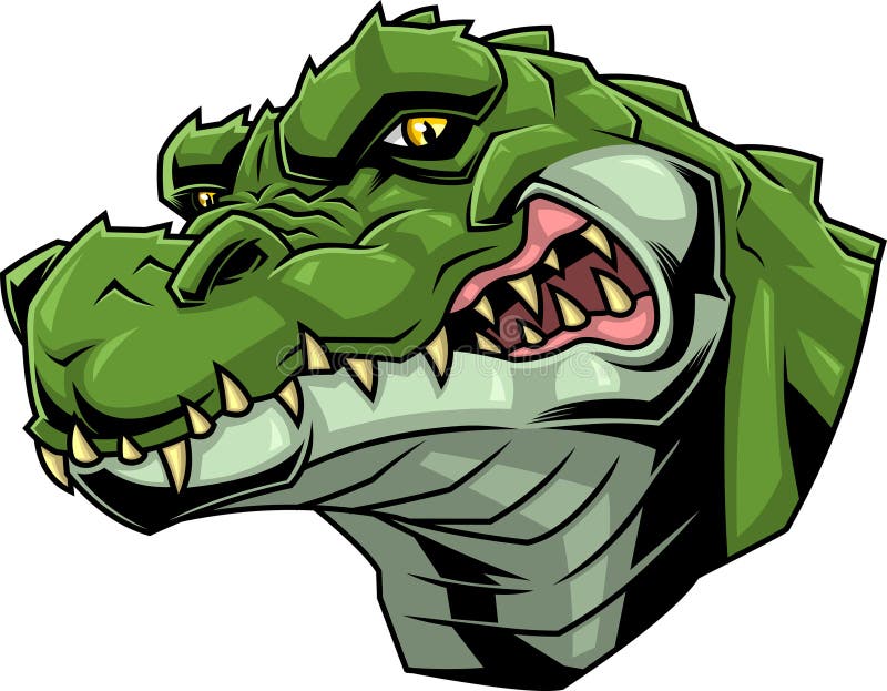 Aggressive Crocodile Head Mascot with Sharp Teeth Stock Vector ...