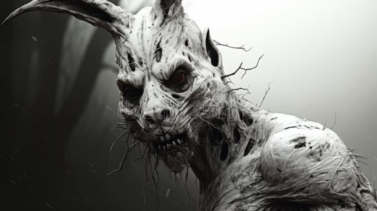 Aggressive Digital Illustration of a Withered Basilisk Rabbit Human ...