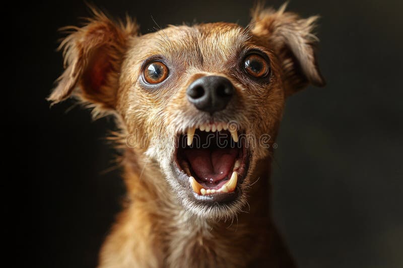 Aggressive Dog Baring Teeth and Growling Editorial Photography - Image ...