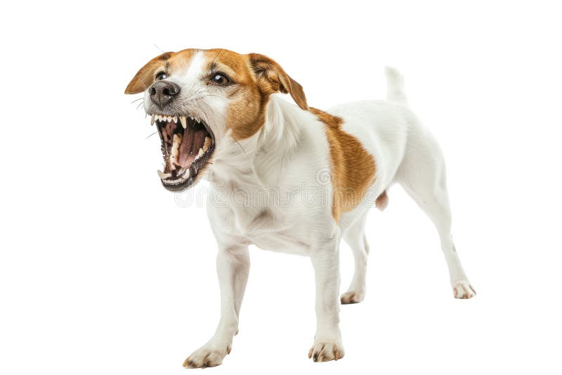 Aggressive Dog Barking with Bared Teeth Stock Photo - Illustration of ...