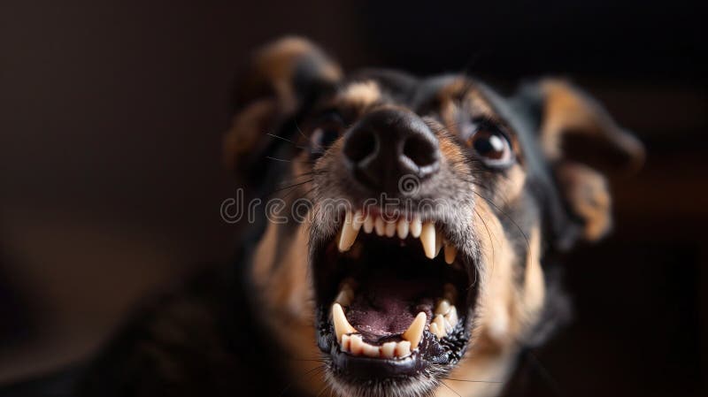 Aggressive Dog Ready To Bite Stock Illustration - Illustration of ...