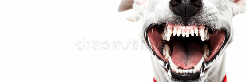Aggressive Dog Showing Teeth on White Background Stock Photo - Image of ...