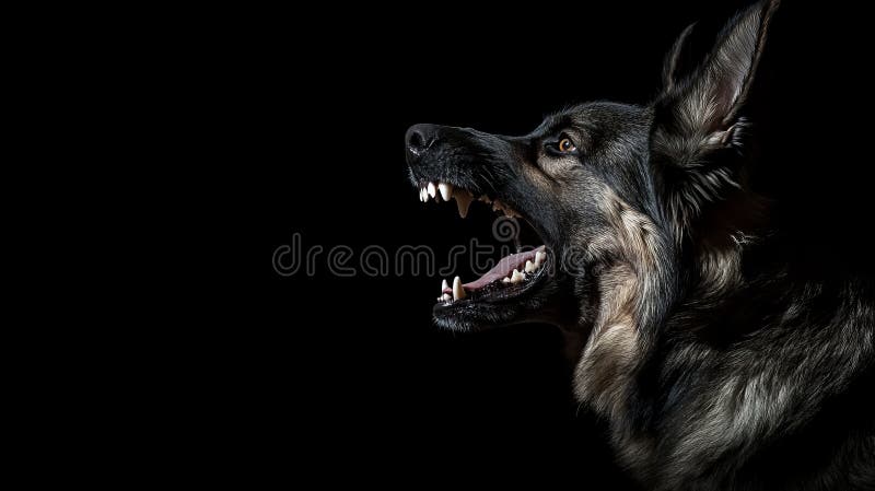 Aggressive Dog Snarling and Baring Its Teeth Stock Illustration ...