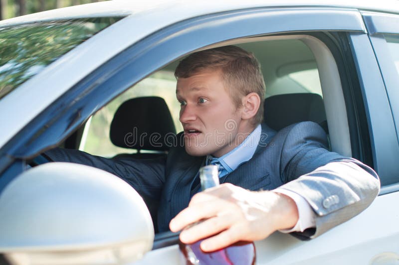 Aggressive Drunk Driver at the Wheel Stock Image - Image of driving ...