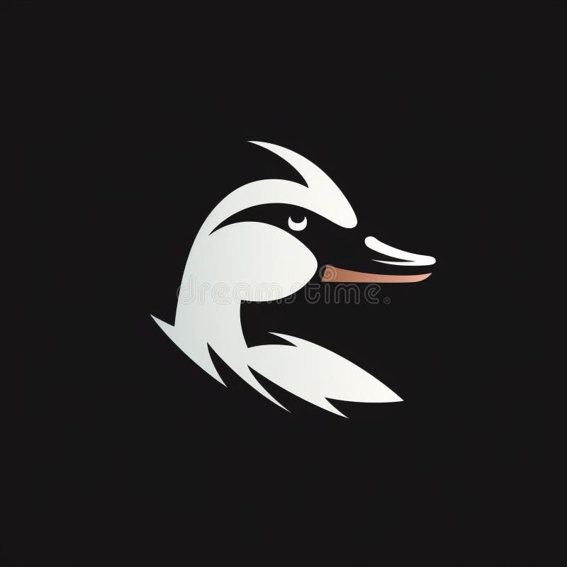 Aggressive Duck Logo: Modern, Stylized, Black and White Vector Design ...