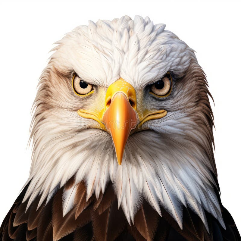 Aggressive Eagle Face Illustration on White Background Stock ...