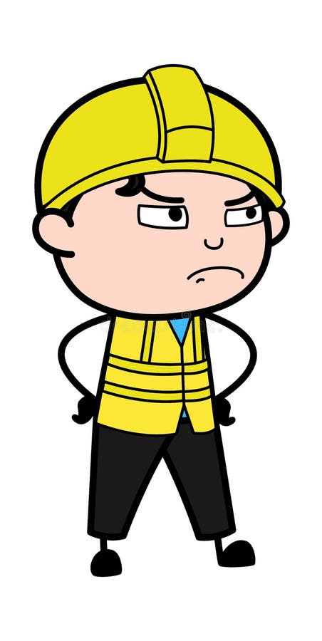 Aggressive Engineer Cartoon Stock Illustration - Illustration of ...