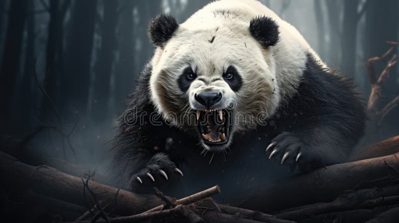 An Aggressive Ferocious African Lion Roar Picture Generative AI Stock ...