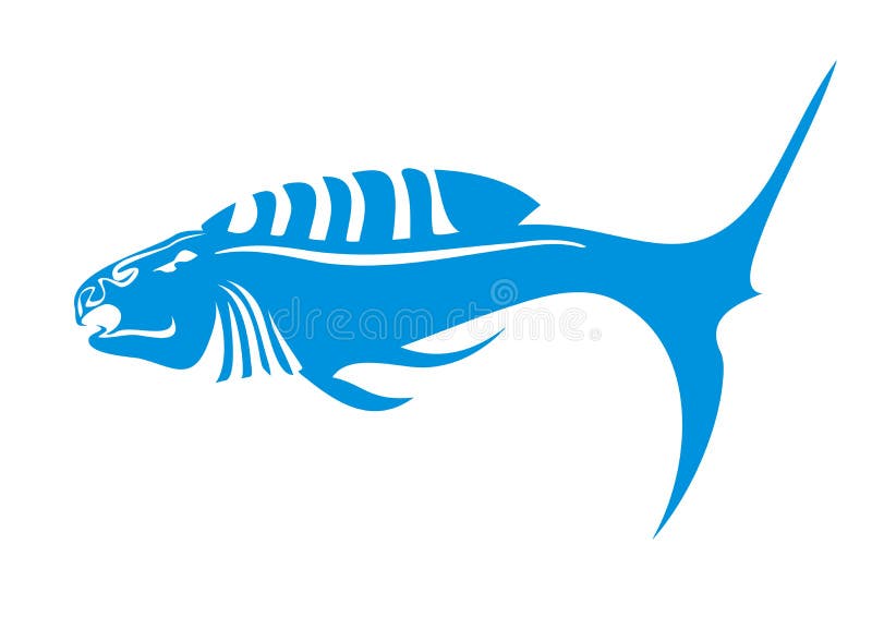 Aggressive fish stock vector. Illustration of emblem - 21523388