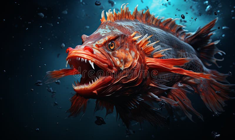 Aggressive Fish Showing Teeth Stock Image - Image of dangerous ...