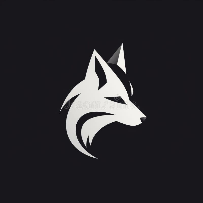 Aggressive Fox Head Logo in Liquid Metal Style Stock Illustration ...