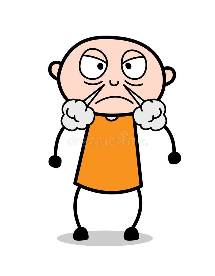 Aggressive Gangster Face Expression Stock Illustration - Illustration ...