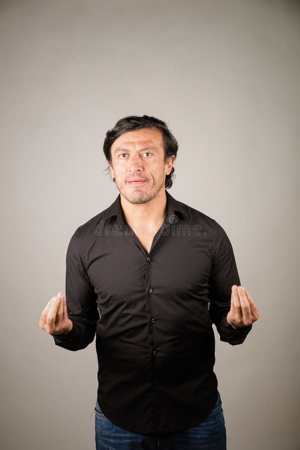 Aggressive gesticulation stock photo. Image of portrait - 93171010