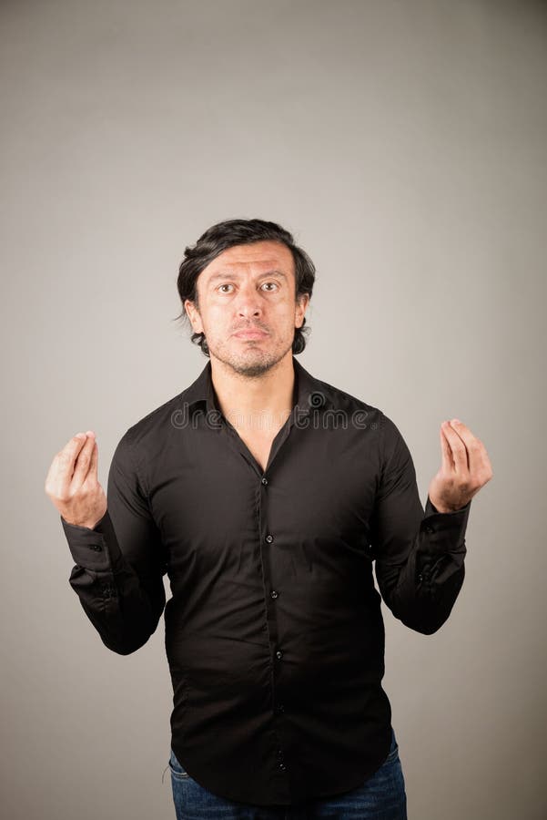 Aggressive gesticulation stock photo. Image of portrait - 93171010