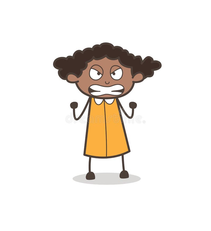 Aggressive Girl Face Vector Stock Illustration - Illustration of doodle ...