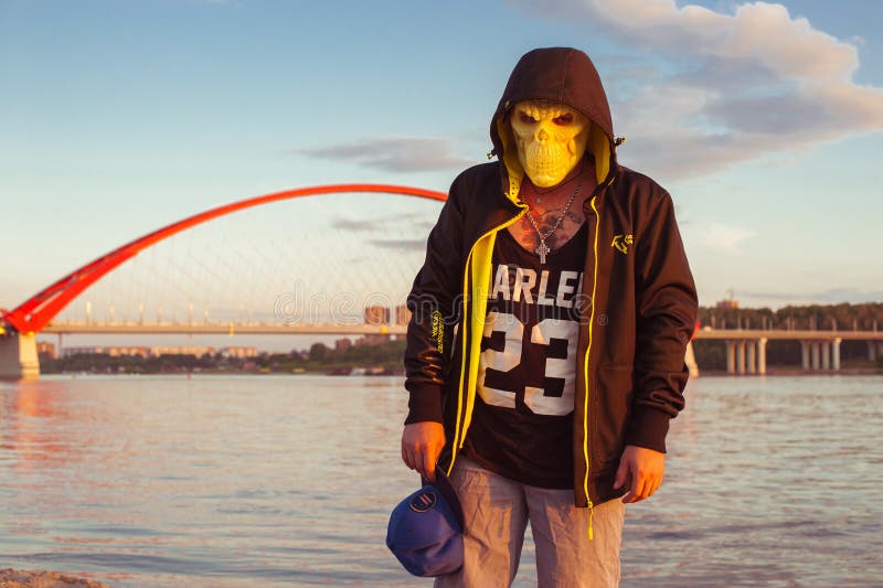 Aggressive guy in the mask stock image. Image of anger - 72851729