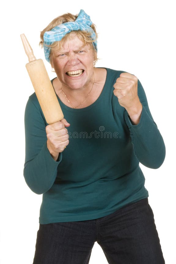 Aggressive house wife stock photo. Image of senior, typical - 10038572