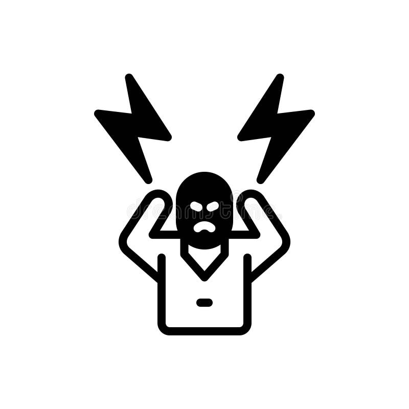 Black Solid Icon for Aggressive, Rampant and Hostile Stock Vector ...