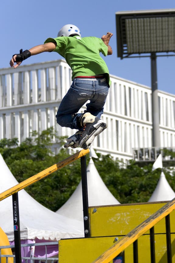 Aggressive Inline Skating (Handrail) Action Editorial Stock Image ...