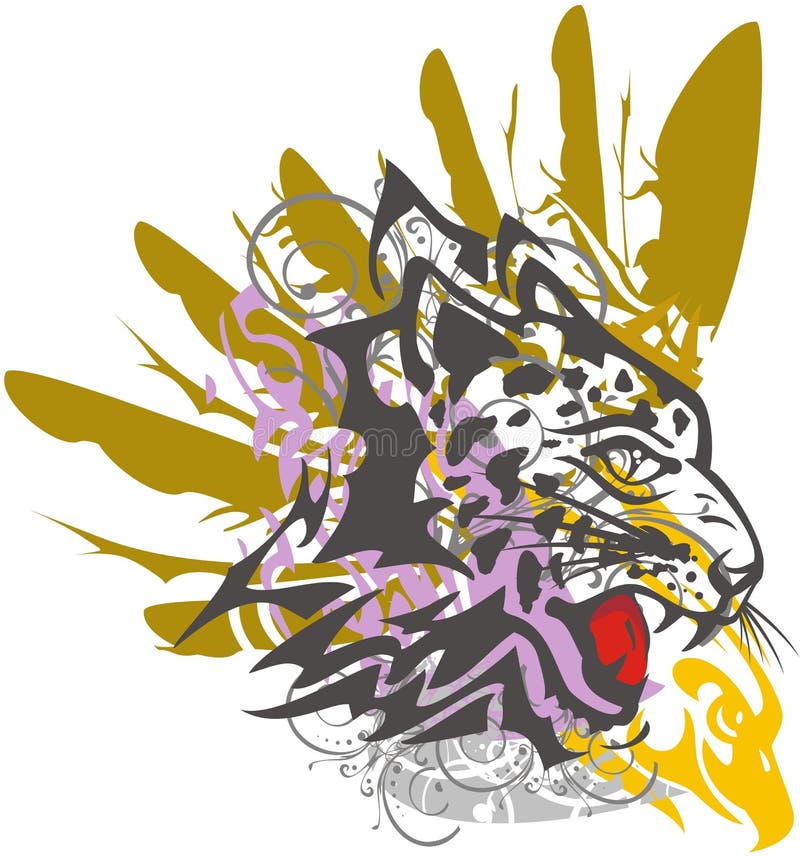 Roaring leopard head stock vector. Illustration of canine - 76038787 Roaring leopard head stock vector. Illustration of canine - 76038787
