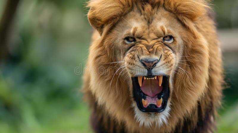 Aggressive Lion Ready To Attack Stock Image - Image of angry, nature ...