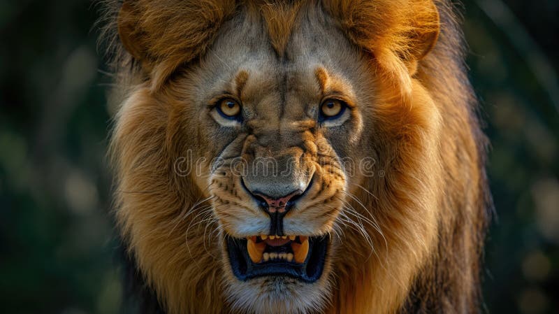 Aggressive Lion Ready To Attack Stock Image - Image of wild, intense ...