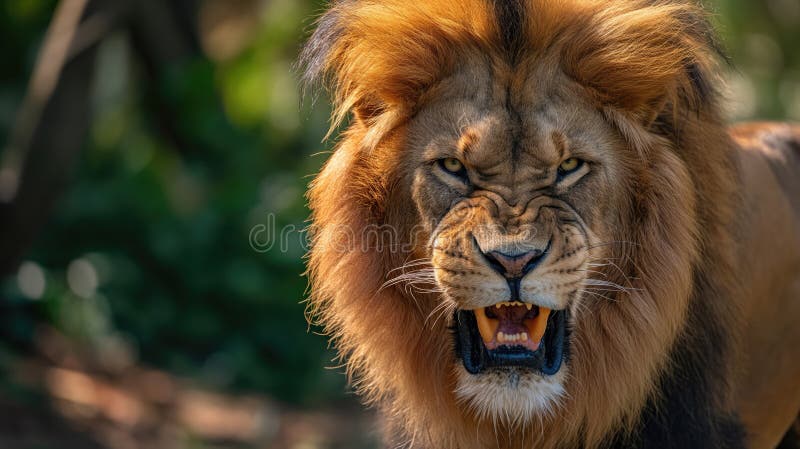 Aggressive Lion Ready To Attack Stock Image - Image of hunt, strength ...