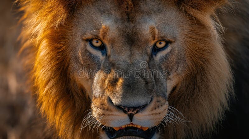 Aggressive Lion Ready To Attack Stock Image - Image of closeup ...