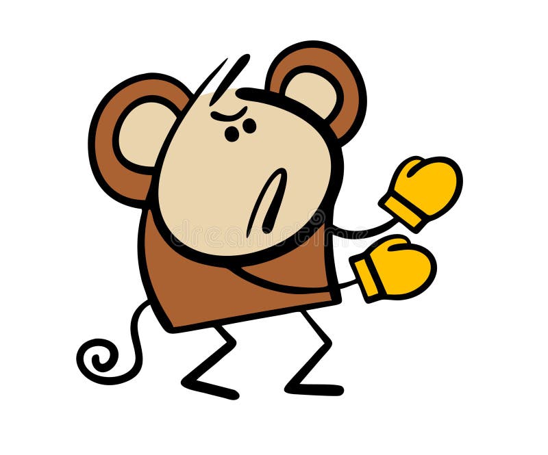 Aggressive Little Monkey is Wearing Boxing Gloves and Attacking an ...