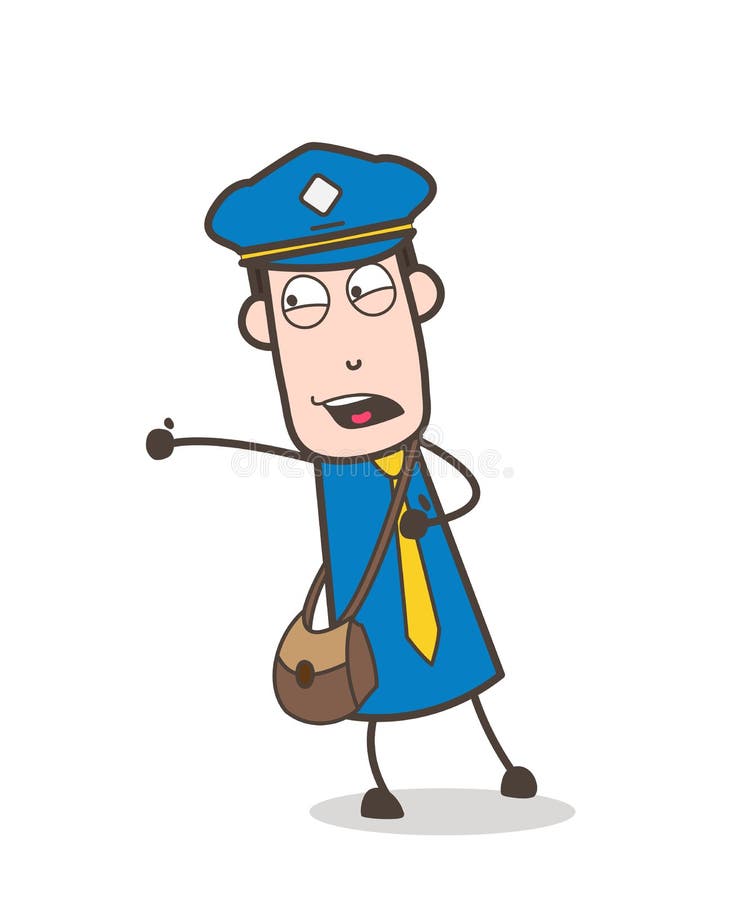 Aggressive Mailman Character Shouting Expression Vector Stock ...