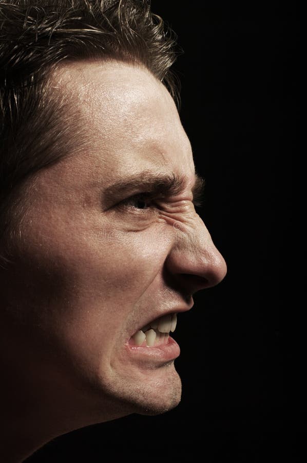 Emotional Portrait of Muscular Aggressive Man Stock Image - Image of ...