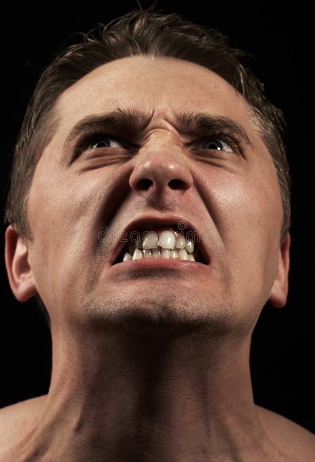 Aggressive man stock image. Image of despair, head, face - 13236063