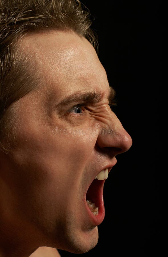 Aggressive man stock image. Image of despair, head, face - 13236063