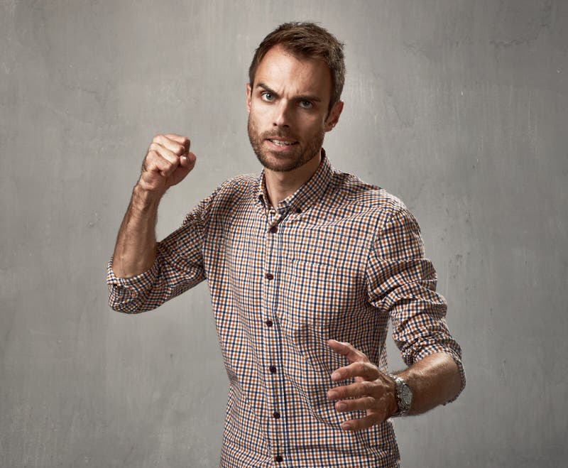 Aggressive man. stock image. Image of anger, aggressive - 81354365