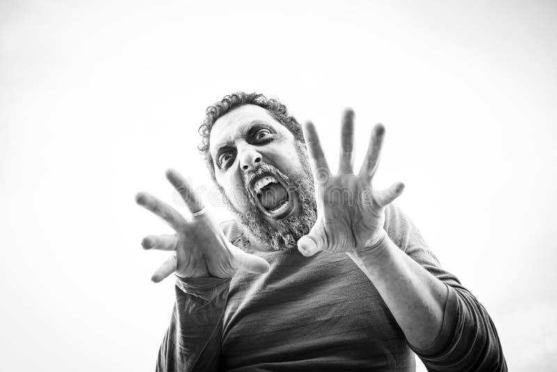 Aggressive man halloween stock image. Image of anguish - 80511517
