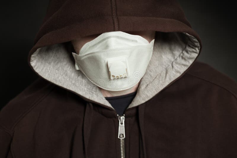 Aggressive Man in Medical Face Mask Hiding Stock Photo - Image of ...