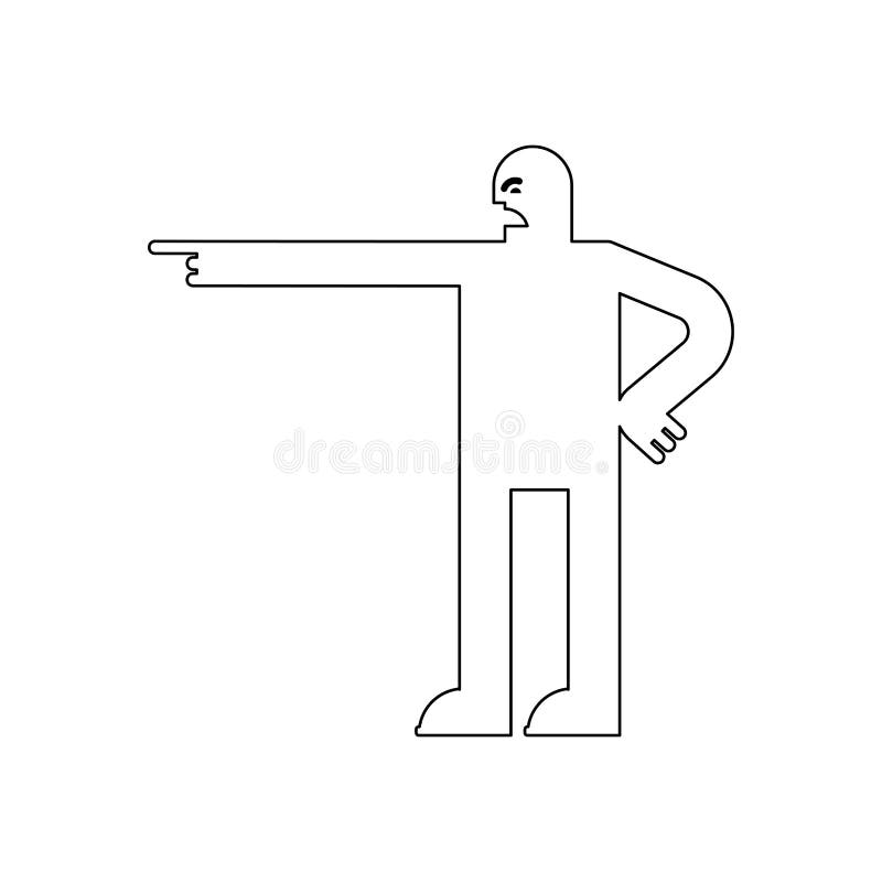 Aggressive Man Points His Finger and Shouts Stock Vector - Illustration ...