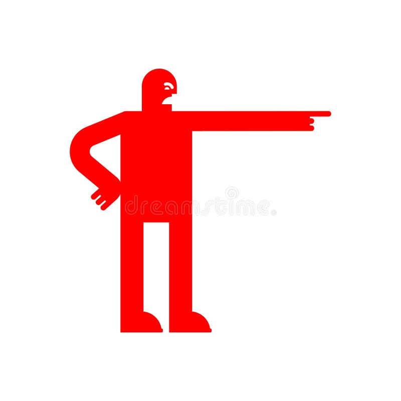 Aggressive Man Points His Finger and Shouts Stock Vector - Illustration ...