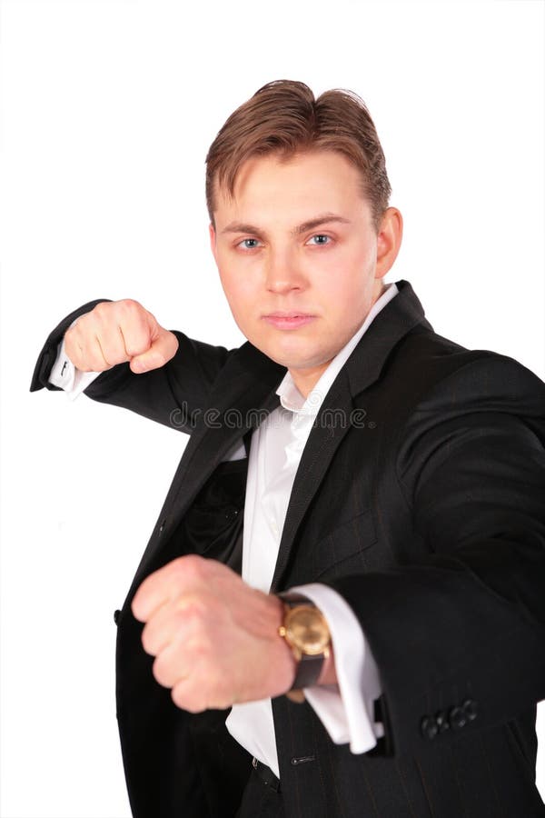 Aggressive man in suit stock image. Image of jacket, caucasian - 4941373