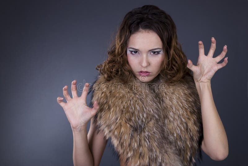 Aggressive Model stock image. Image of brunette, elegance - 12607179