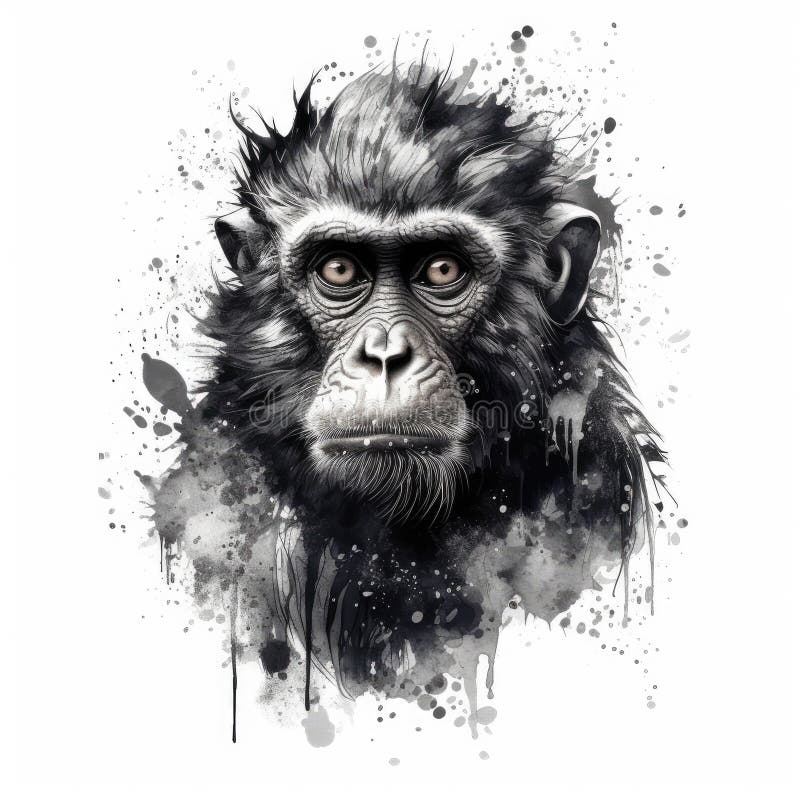 Impressionistic Monkey Stock Illustrations – 25 Impressionistic Monkey ...