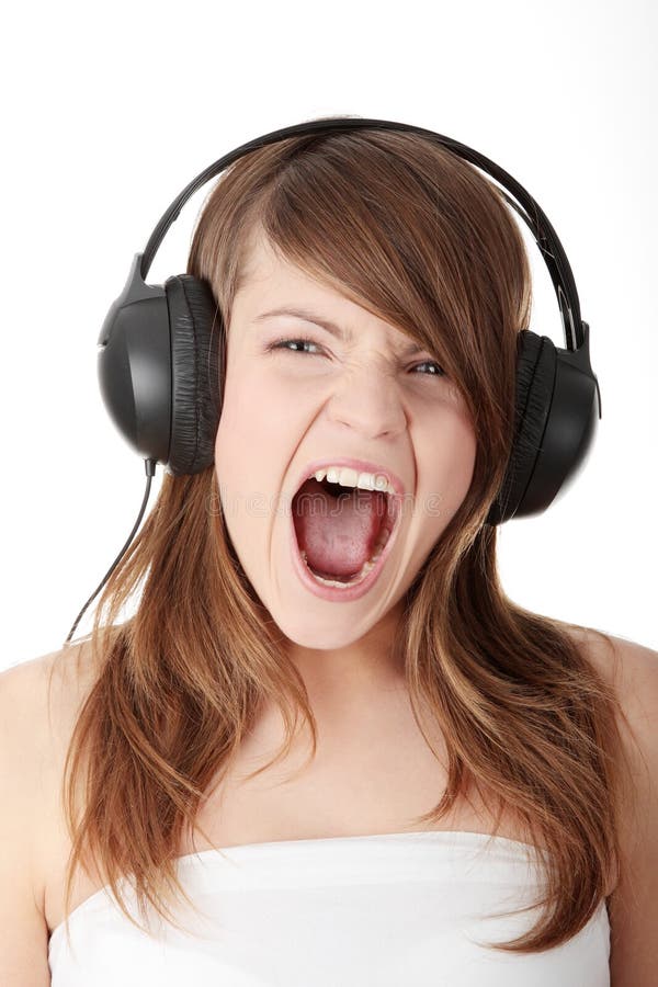 Aggressive music stock photo. Image of female, player - 16844534